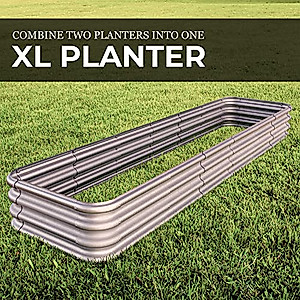 ZICOTO Premium Raised Garden Bed for Outdoors - Sturdy and Easy to Assemble Galvanized Steel Planter Box - Versatile Metal Planter is Perfect to Grow Your Beautiful Herbs, Vegetables and Flowers