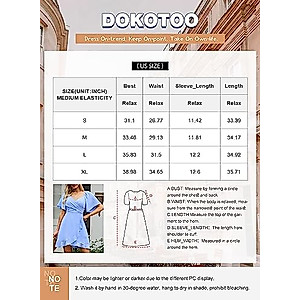 Dokotoo Women's Wrap V Neck Short Flared Sleeve Smocked Elastic Waist Tiered Belted Ruffle Hem Party Short Dress Sky Blue S