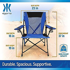 Kijaro Dual Lock Portable Camping Chairs - Enjoy the Outdoors with a Versatile Folding Chair, Sports Chair, Outdoor Chair & Lawn Chair - Dual Lock Feature Locks Position – Maldives Blue
