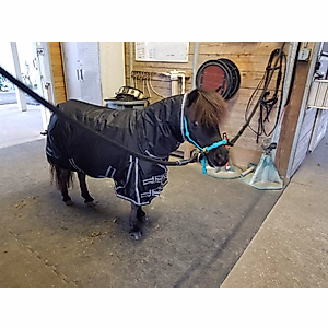 STORM SHIELD Horse Turnout Blanket | Attached Neck Cover | Heavy Weight - 380 Grams | Size 74 - Black | 1200 Denier | Criss-Cross Surcingle | Waterproof, Windproof & Breathable