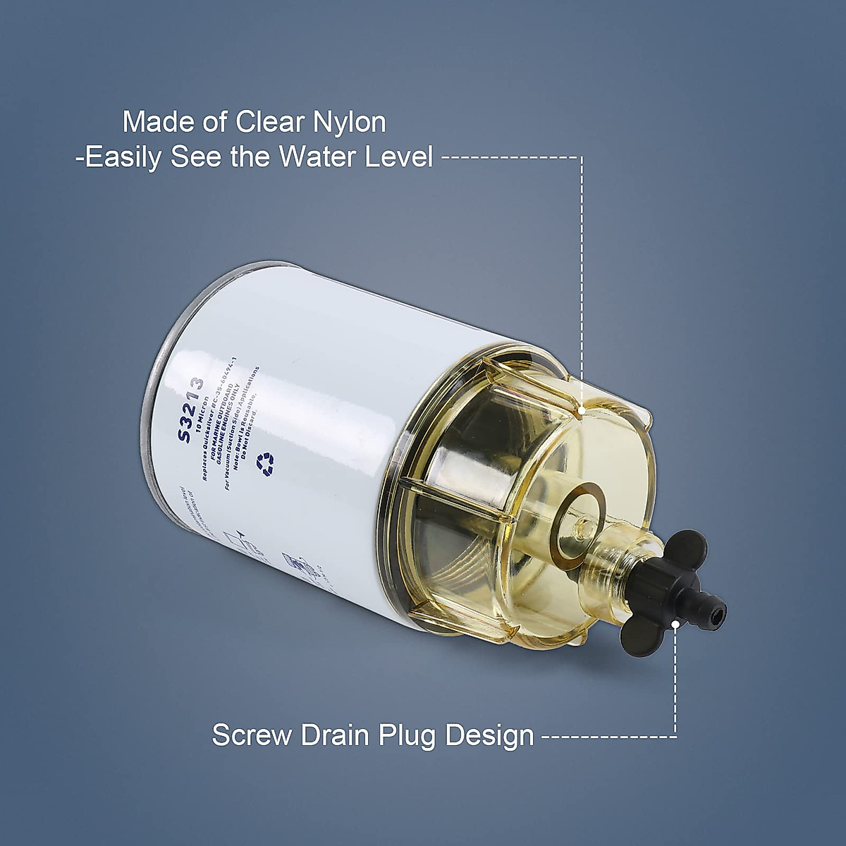 Marine Fuel Water Separator Filter Assembly S3213 Replacement