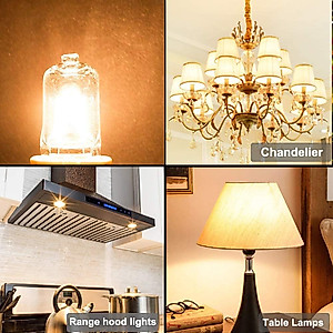 G9 Bulb, 10PCS G9 Halogen Bulb 40 Watt 120V, G9 Dimmable Long Lasting Lifespan with High Brightness 520LM, CRI100 & 2800K Warm White, T4 JD Type Halogen Light Bulbs G9 Base Bi Pin, for Cabinet Lights