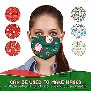 YARNOW 12 Pieces Christmas Fabric Bundles Squares Fabric Bundle Xmas Fabric for Xmas Sewing Crafting DIY Supplies (18.9 x 20.5 Inch)