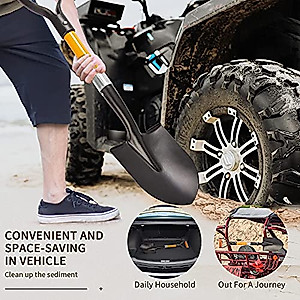 Shovel for Digging 28-inch Small Round Shovel with D-Handle Kids Metal Beach Shovel，Camp Shovel ，Garden Shovel ,Gardening Tools Fiberglass Handle