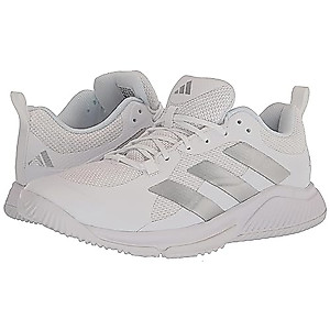 adidas Women's Court Team Bounce 2.0 Sneaker, White/Silver Metallic/Grey One, 9