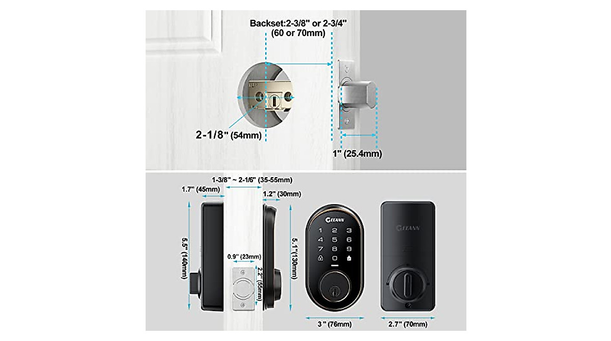 GEEANN Keyless Entry Door Lock with Touchscreen