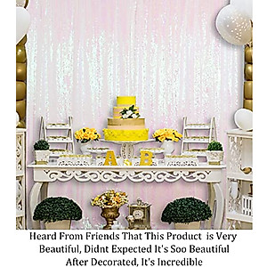 Sequin Backdrop Curtain 8x10ft Panels Iridescent White Glitter Backdrop Curtain Seuqin Curtains Sparkle Photo Booth Backdrop Shimmer Backdrop for Parties Wedding Backdrop