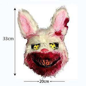 Halloween Mask Scary Bloody Plush Rabbit Masks Bloody Plush Head Masks Bunny Mask Head Bear Cosplay Costume Halloween Decor