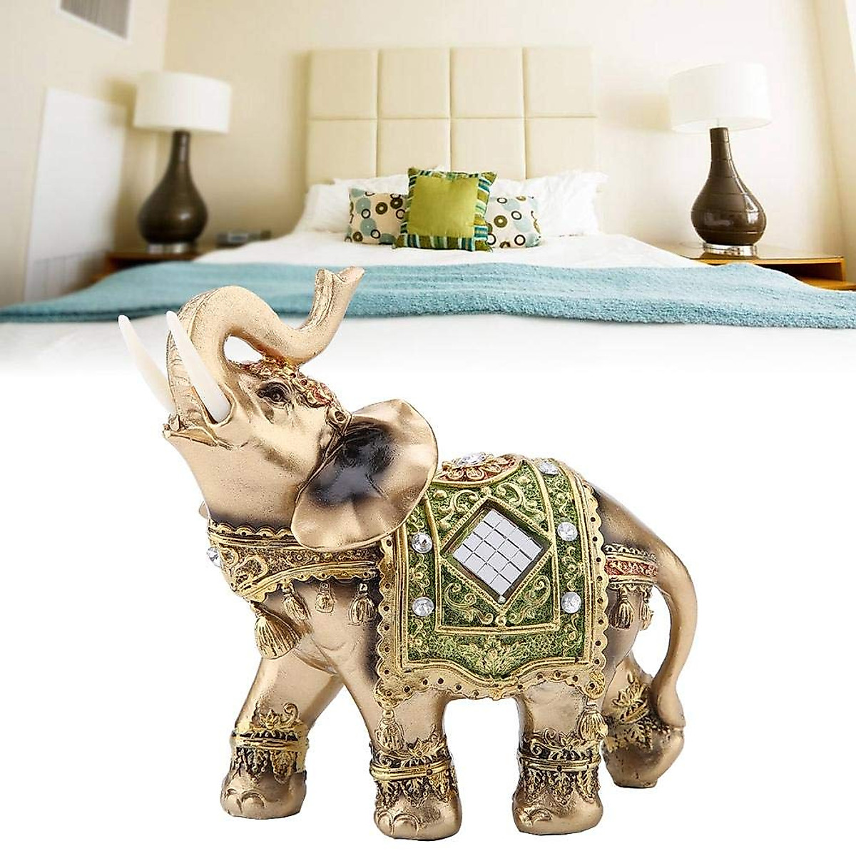 Jarchii Feng Shui Elephant Statue, Retro Figurines Collectible Wealth Lucky Elephant Sculpture Perfect for Home Decor Office Decoration Gift（s M L）(#1)