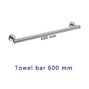 Round Bathroom Accessories Stainless Steel Brushed Toilet Paper Holder Towel Ring Robe Hook Towel Rail Bar Bathroom Hardware,60cm Towel Bar