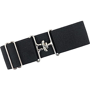Dielianyi 1.5-inch Elastic Equestrian Belt with Stretchable Waist Belt with Surcingle Buckle Horses Leather Key Strap Riding Belt for Horseback Equestrian Sports