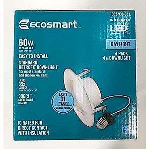 LootHive 4-INCH White Integrated LED Recessed Trim, Daylight (4-Pack)