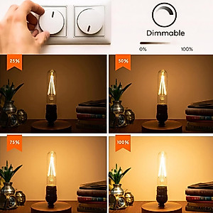 YIZCO T10 T30 Tubular LED Bulb Dimmable E26 Base Edison LED Light Bulbs 40 watt Equal 4W Chandelier Light Bulb Warm White 2 Pack