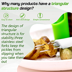 Fanslgeolsy Stainless Pickle Fork 2 Pack, Pickle Grabber, Detachable Pickle Grabber Tool, Prevent Pickle from Slipping, Compatible with all Pickle Jar