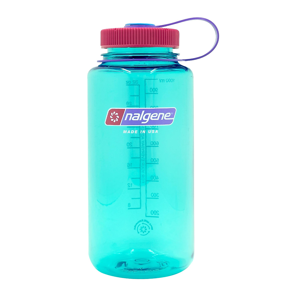 Nalgene Sustain Tritan BPA-Free Water Bottle Made with Material Derived From 50% Plastic Waste, 32 OZ, Wide Mouth, Surfer