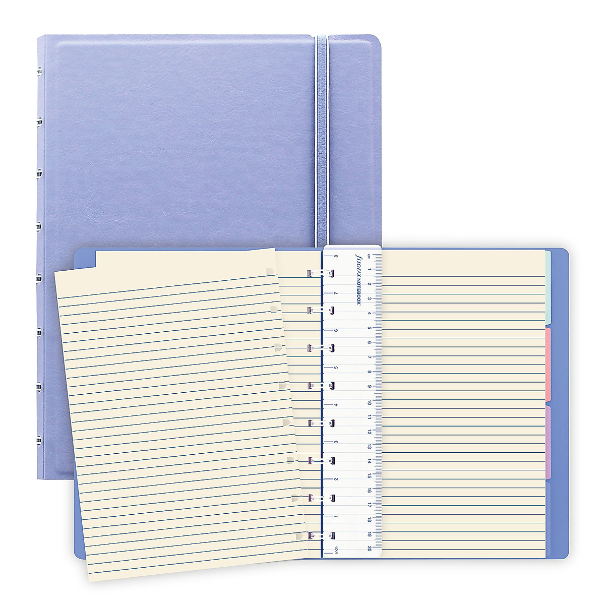 FILOFAX Refillable Pastel Notebook, A5 (8.25" x 5") Vista Blue - 112 Cream moveable pages - Index, pocket and page marker (B115051U)