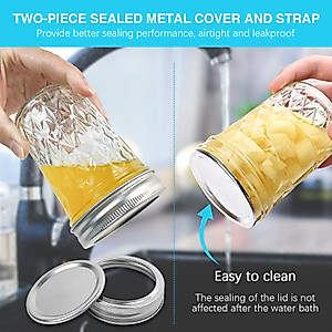 SRNRUS Small Mason Jars 4 oz with Lids and Bands, 12 Pack Regular Mouth Mason Jar Mini Glass Canning Jars for Jelly, Jam, Honey, Wedding Favors, Shower Favors and Home Decor (4 ounce)