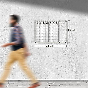 Acrylic Dry Erase Calendar for Wall 23”x16“ Clear Acrylic Wall Calendar White Board Calendar Home Office Calendar