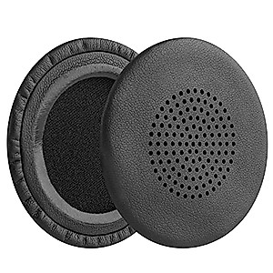 Geekria QuickFit Protein Leather Replacement Ear Pads for Plantronics Blackwire C510 C520 C710 C720 Headphones Ear Cushions, Headset Earpads, Ear Cups Repair Parts (Black)