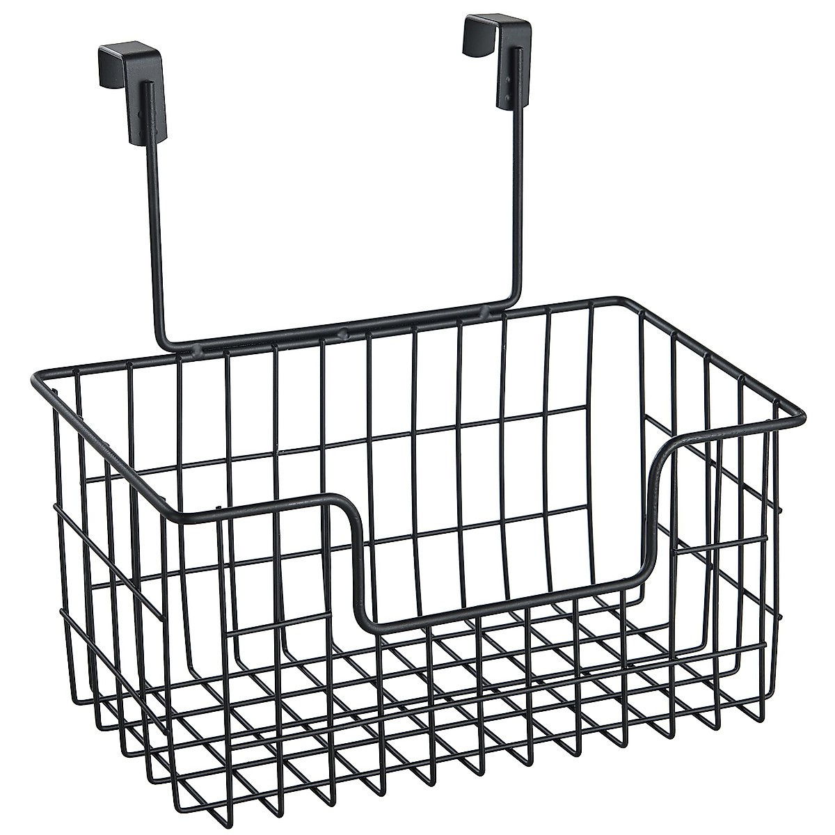2Pack Over The Cabinet Door Organizer,Hanging Storage Wire Basket Suitable for Kitchen,Cabinet,Bathroom,Pantry,Black