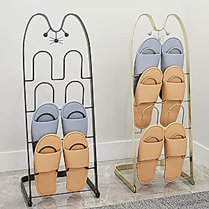 Household Products Cat Shaped Slippers Rack, Living Room Floor Multi Layer Wrought Iron Shoe Rack Simple Bathroom Toilet Slippers Shelf Dormitory Shoe Rack, for Entryway Bathroom Living Room