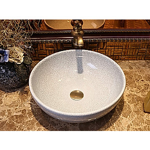 SWHYGER Bathroom Sink Drain Champagne Bronze Pop Up Drain Without Overflow,Brass Drain Push Pop for Vessel Sink Drain Stopper with Removable Brass Strainer Basket,83606CB.