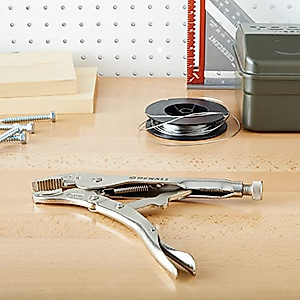 Amazon Brand - Denali 10-Inch, Locking Pliers with Wire Cutter and Curved Jaw, Silver