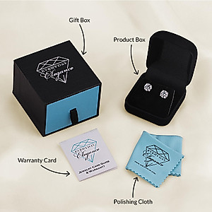 Everyday Elegance Solid 14K Yellow Gold Cubic Zirconia Stud Earrings for Women in Round Cut | Screw Back Earring | 2 CTW CZ | With Gift Box