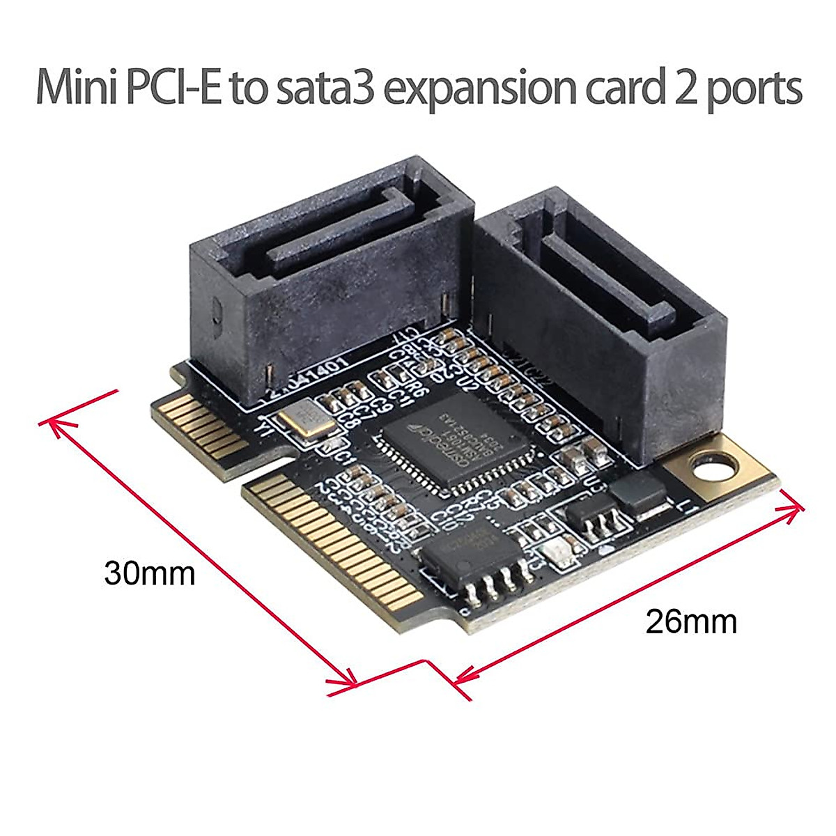 xiwai Mini PCI-E PCI Express to SATA 3.0 Dual Ports Adapter Converter Hard Drive Extension Card