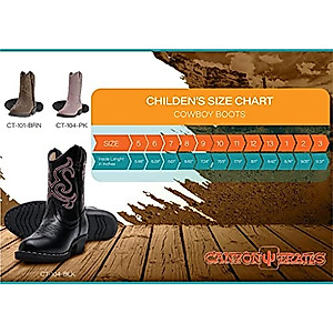 Canyon Trails Kids' Lil Cowboy Pointed Toe Classic Western Boots (Toddler/Little Kid (5 US Toddler, Brown)