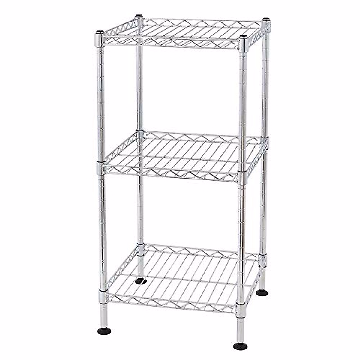 FRITHJILL 3-Tier Steel Wire Shelving Tower,Wire Shelving Metal Storage Rack Adjustable Shelves for Bathroom and Kitchen