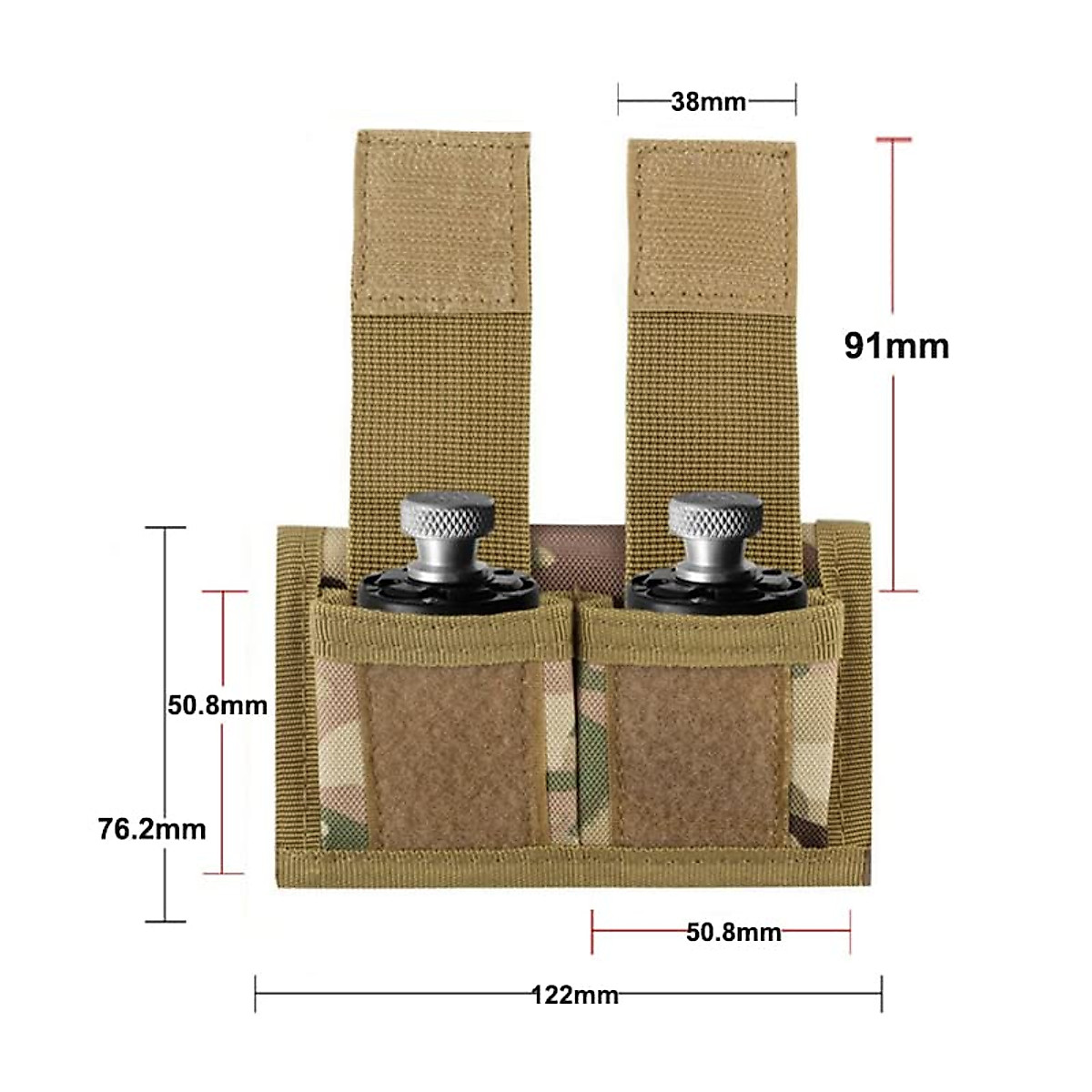 Double Speedloader Pouch Belt Clip Holder Case Carrier Fits 5 & 6 Shot Speed Loaders (2 Packs Camo)