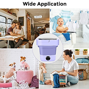 Portable Washing Machine, 1.7Galloon Foldable Mini Washing Machine, Small Portable Washer for Baby Clothes, Underwear or Small Items, Apartment, Dorm, Camping, RV Travel laundry