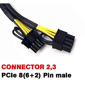 TeamProfitcom PCI-e 6 Pin to Dual PCIe 8 Pin (6+2) Graphics Card PCI Express Power Adapter GPU VGA Y-Splitter Extension Cable Mining Video Card Sleeved Power Cable 9 inches (2 Pack)