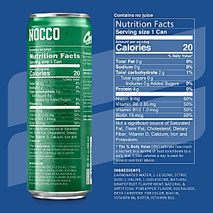 NOCCO BCAA Apple & Caribbean Pineapple Decaf Pack - 12 Count (Pack of 48) - 0mg of Caffeine, 5000mg of BCAAs - Sugar Free & Carbonated Drink - Vitamin B6, B12, & Biotin - Grab & Go Performance Drink