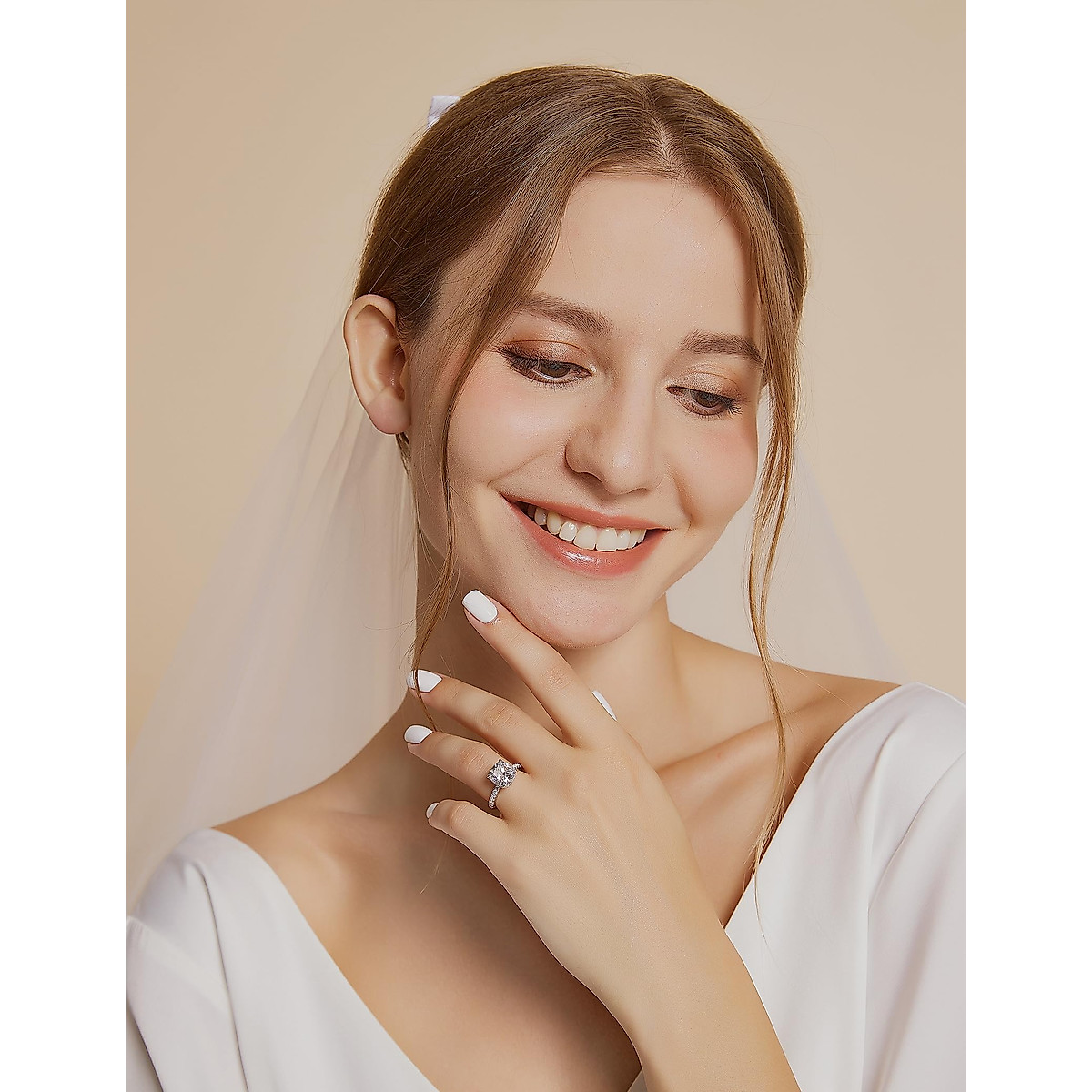 EAMTI 3.5CT 925 Sterling Silver Engagement Rings Cushion Cut Cubic Zirconia CZ Wedding Promise Rings for Her Stunning Wedding Bands for Women Size 6