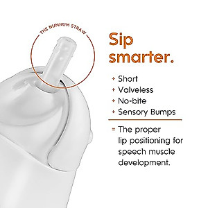 numnum Weighted Straw Cup for Infant & Toddler 6-12 months - Expert Endorsed - 7oz Training Baby Cups w/Removable Handles - Easy to Use Self Feeding & Drinking Skills - Food-Grade Silicone (Blue)