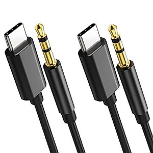 USB C to 3.5mm Audio Adapter Aux Plug Cable USB Type C Aux Cord for Car and Headphones Compatible with Samsung and Other Phones with USB C Ports (3.28Ft) 2 Pack