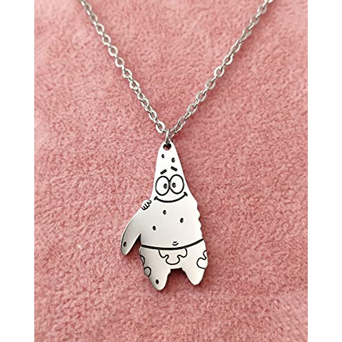 HOFOYA A pair Spongebob and Patrick Star Necklace,Sisters Necklace Set 2,Best Friend Pendant of 2 BFF Friendship Cute Funny Cartoon Necklaces, Christmas Birthday Valentine's Day Gift.