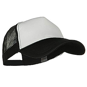 e4Hats.com Big Foam Mesh Truck Cap - White Black OSFM