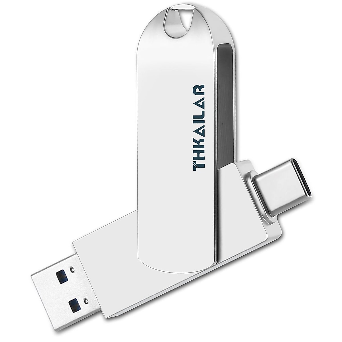 Thkailar 64GB USB C Flash Drive and USB 3.0,2 in 1 USB A to USB C Thumb Drive,Jump Drive/Memory Stick Dual Ports with Key Chain for Computer,Android Phone,MacBook Pro,Tablet,Laptop
