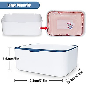 2 Pack Baby Wipes Dispenser, Wipe Holder with Lids Diaper Wipes Case for Bathroom Refillable Wipe Container with Sealing Design, Flushable Bathroom Storage Case Box