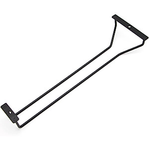 RedDreamer 14-Inch Black Wine Glass Rack, Under Cabinet Wine Glass Holder Stainless Steel Stemware Rack - Hanging Stemware Holder for Cabinet Kitchen Bar, Set of 2