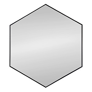 Kate and Laurel Rhodes 6-Sided Hexagon Wall Mirror, 30.75x34.75 Black