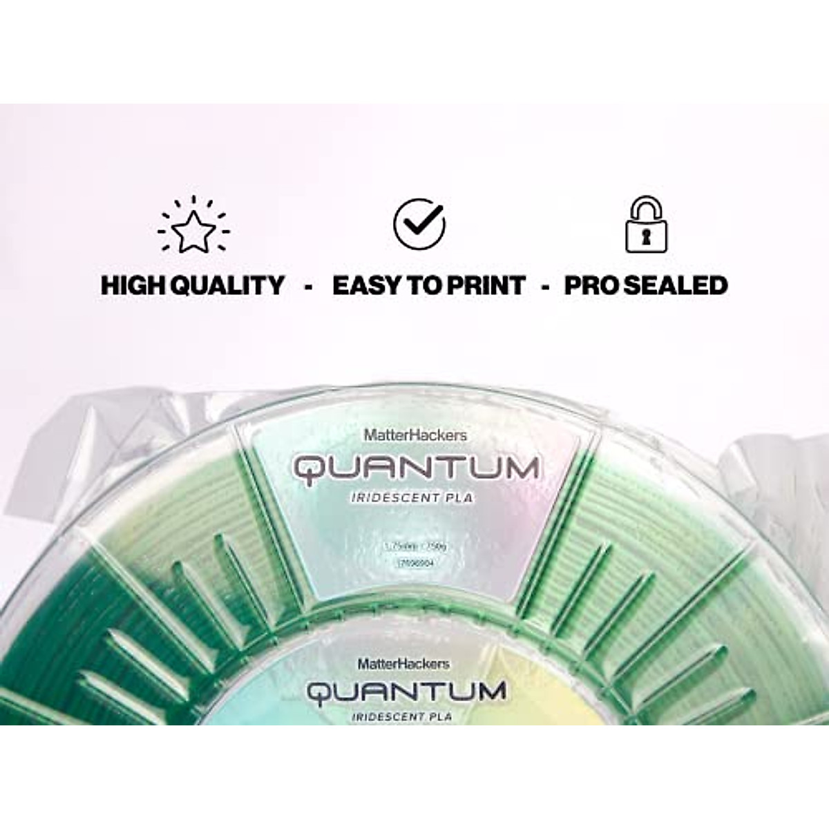 MatterHackers Quantum PLA Dichromatic Dual Color 3D Printer Filament (0.75kg) (1.75mm, Green Raspberry)