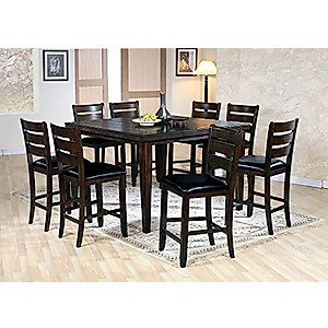 ACME Urbana Counter Height Chair (Set-2) - - Black PU & Espresso