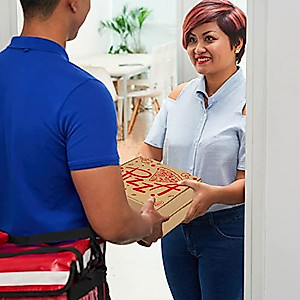 Zitonyang Pizza Boxes,15 Pack Cardboard Pizza Boxes Kraft Corrugated Pizza Boxes Cardboard Boxes Take Out Containers,Square Pizzeria Bakery Packaging Box,Takeaway Mailing Shipping(Red)