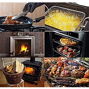 Fglmctsh Silicone Cooking Gloves , BBQ Mitt , Kitchen - Safe Handling of Pots and Pans , Extreme Heat Resistant BBQ, Internal Protective Cotton Layer - Heat Resistant Oven Mitt for Grilling