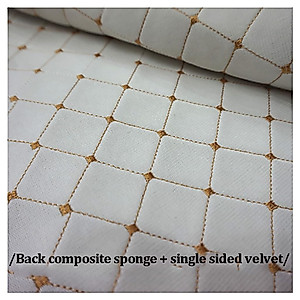 VAKUUM Faux Leather Quilted Leather Diamond Stitch Padded Cushion Linen Wadding Faux Leather Interior Vehicle Upholstery Fabric White Leatherette Fabric (Color : Treasure Blue, Size : 1.4X4m)