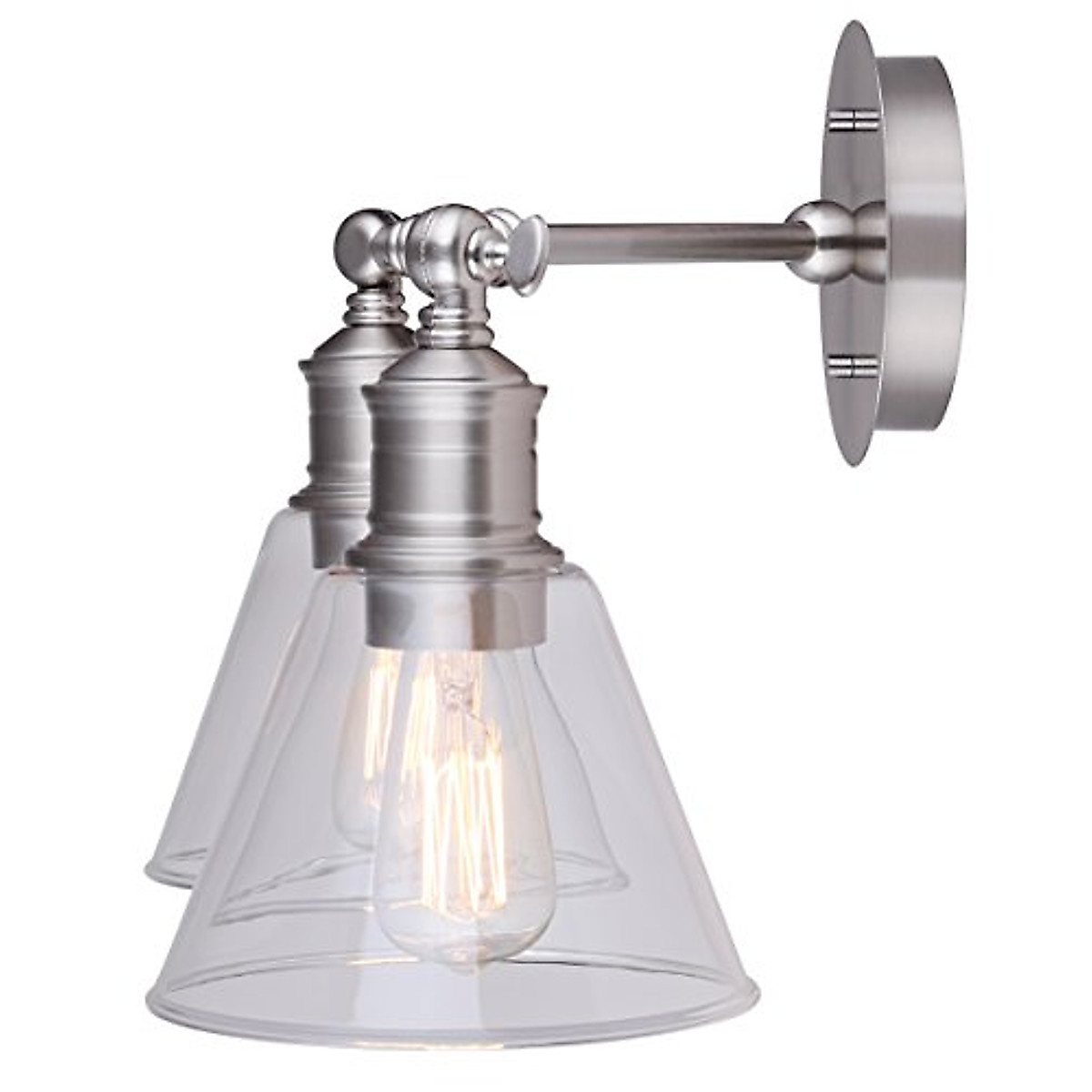 Canarm IVL628A02BN LTD Larken 2 Vanity Light, Brushed Nickel with Clear Glass